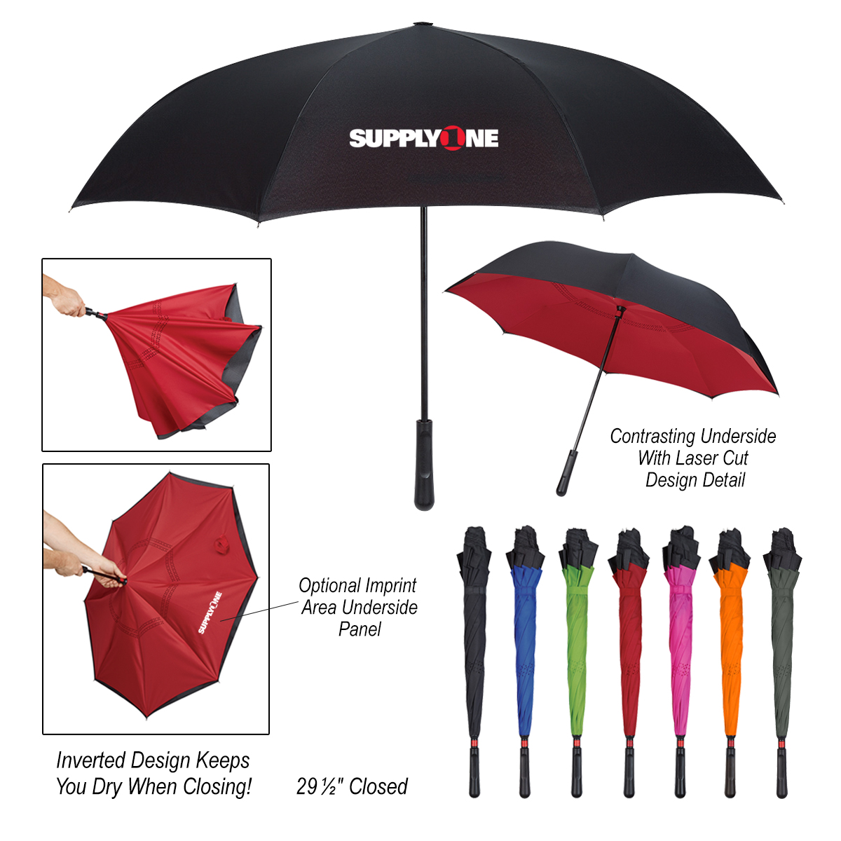 Customized Products. 48\" Arc Two-Tone Inversion Umbrella